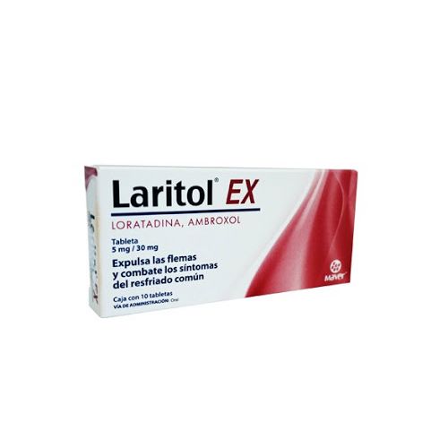 LORATADINA/AMBROXOL/CLORHIDRATO DE 5/30 mg, 10 tab, LARITOL EX | Farmasuper